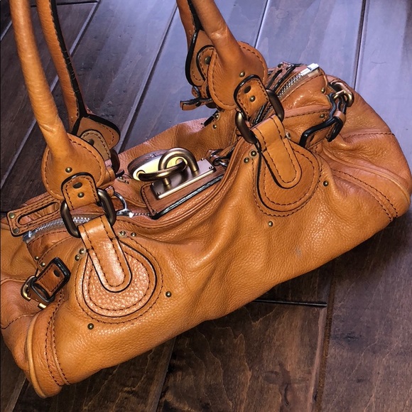 Chloe | Bags | Authentic Chloe Paddington Leather Padlock Satchel ...